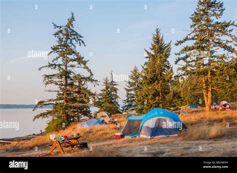 Ocean View Campsites Ruckle Provincial Park Salt Spring Island British Columbia Canada Stock
