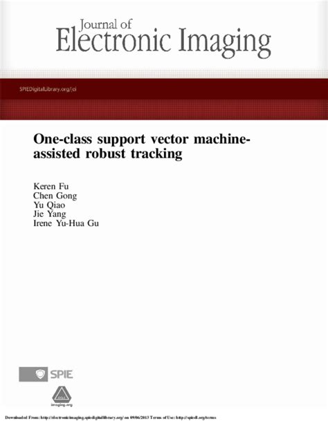 Pdf One Class Support Vector Machine Assisted Robust Tracking
