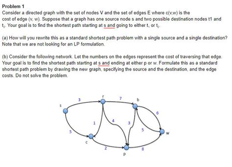 Solved Problem Consider A Directed Graph With The Set Of Chegg