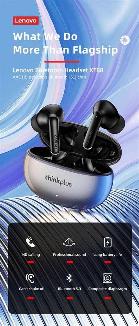 Lenovo thinkplus Live Pods XT88 Bluetooth 5.3 wireless Kopfhörer HD ...