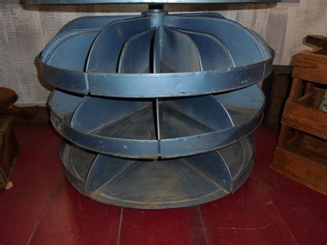 Log Cabin Antiques And Ts Metal Rotating Hardware Bins Display Stand