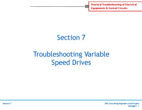 Electrical Troubleshooting Variable Speed Drives PPT Slide Deck