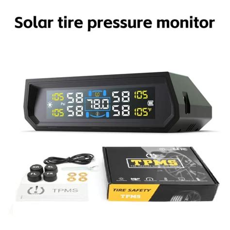 Tpms Wireless Tire Pressure Monitoring System Second Generation Solar Car Tyre Pressure Alarm