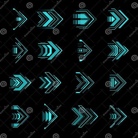 Hud Arrows Futuristic Navigation Sci Fi Pointers Stock Vector Illustration Of Game Digital