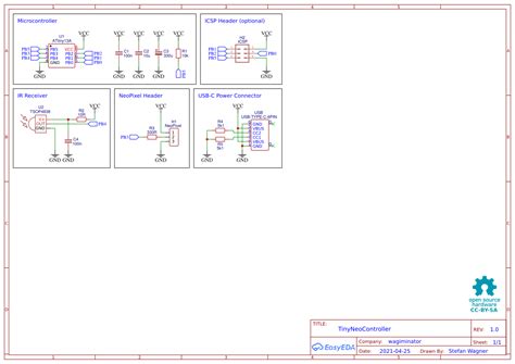 ATtiny13 TinyNeoController OSHWLab