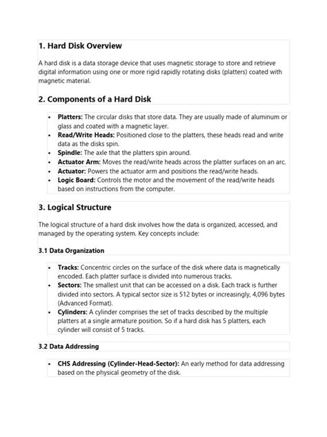 logical structure of hard disk and its organization pdf file system