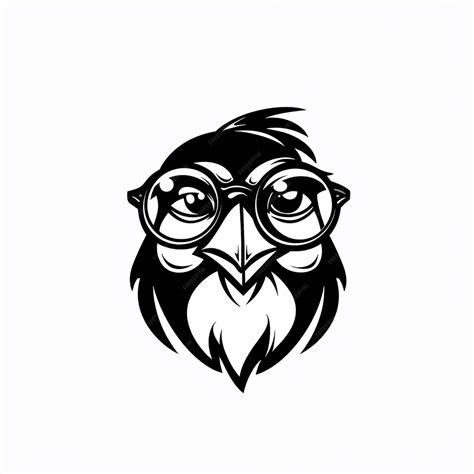 Front View Of A Crow Wearing Glasses Premium Ai Generated Image