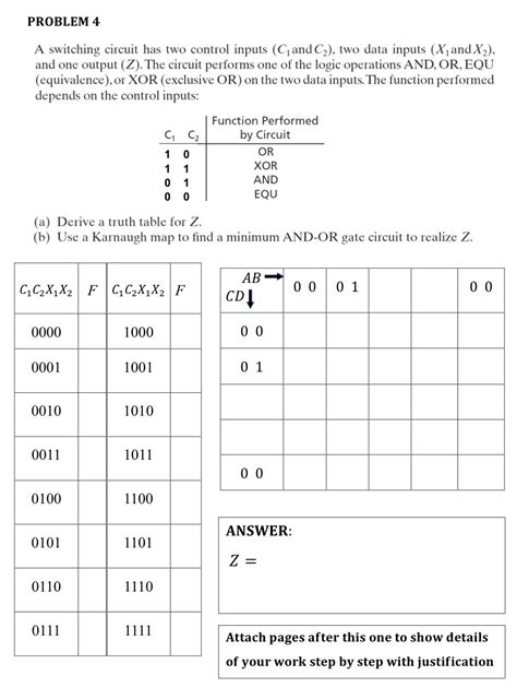 Solved Problem 4a Switching Circuit Has Two Control Inputs
