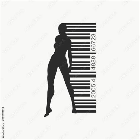 Bar Code And Woman Silhouette Human Trafficking Theme Stock Vector Adobe Stock