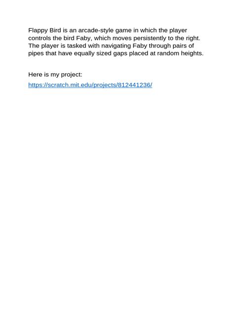 flappy bird project pdf