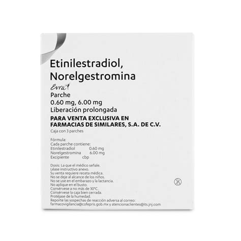 Norelgestromina Etinilestradiol 6 0 0 60mg Parches 3 Piezas