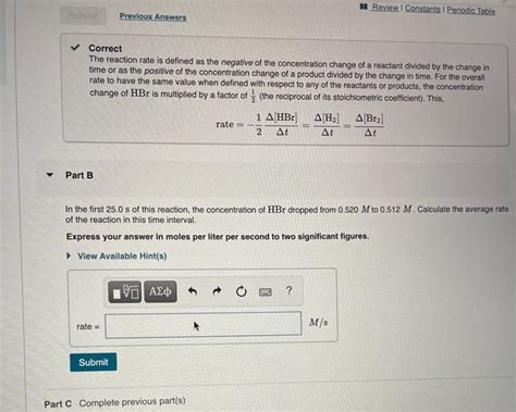 Solved Review Constants Periodic Table Subm Previous Answers