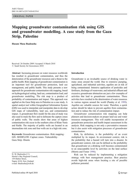 Solution Mapping Groundwater Contamination Risk Using Gis And Groundwater Modelling A Case