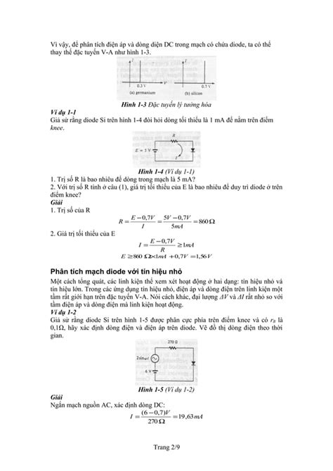 Kỹ thuật điện tử - bài tập diode | PDF