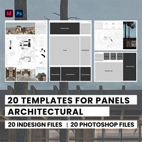 Architectural Panel Template Pack In Indesign And Photoshop Etsy