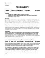 Secure Network Design Assignment Overview Course Hero
