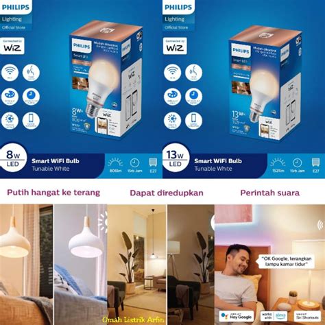 Jual Lampu Led Smart Wifi Bulb Philips W W Putih Tunable White Shopee Indonesia