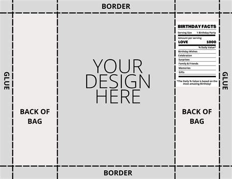 Chip Bag Template Editable Chip Bag Template Blank Chip Bag Etsy España