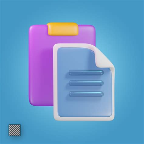 Premium Psd Paste File 3d Render Cute Icon Illustration Folder File
