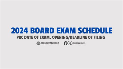 List Prc Board Exam Schedule 2024