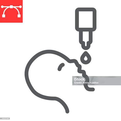 경구 예방 접종 라인 아이콘 백신 및 주사 아기 예방 접종 벡터 아이콘 벡터 그래픽 편집 가능한 뇌졸중 개요 기호 Eps 10