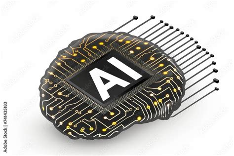 Ai Brain Chip Central Processing Unit Artificial Intelligence Health Analytics Mind Neon Violet