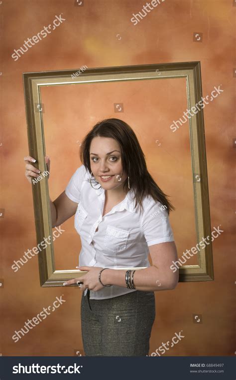 Portrait Sexy Woman Brown Frame Stock Photo Shutterstock
