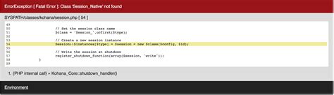 Php Errorexception Fatal Error Class Sessionnative Not Found