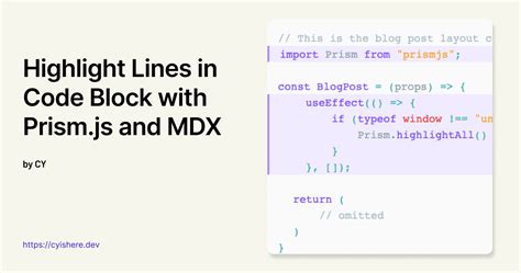 Highlight Lines In Code Block With Prism Js And MDX