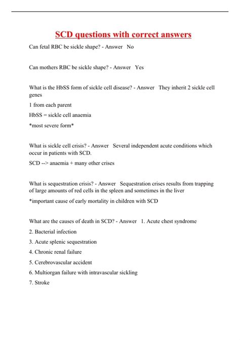 Scd Questions With Correct Answers Scd Stuvia Us