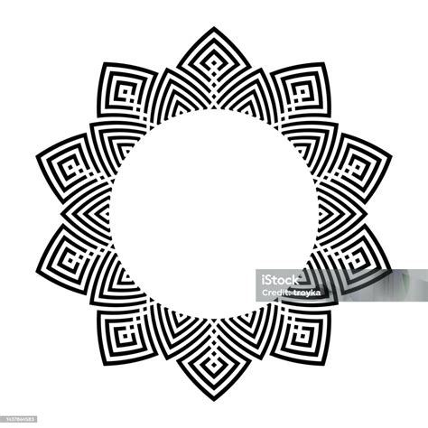 Abstract Radial Circle Pattern For Decorative Round Frame Stock Illustration Download Image