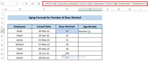 How To Illustrate The Aging Formula In Excel Using The If Function 4 Methods Exceldemy