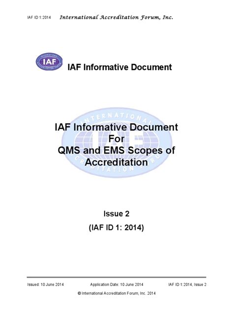 Iaf Id 1 Qms Ems Codes 20140610 Iaf Id 1 Qms Ems Codes 20140610