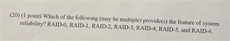 Solved 20 1 Point Which Of The Following May Be