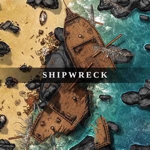 Shipwreck Battlemap 40x30 Dnd Encounter Map Digital Download Etsy