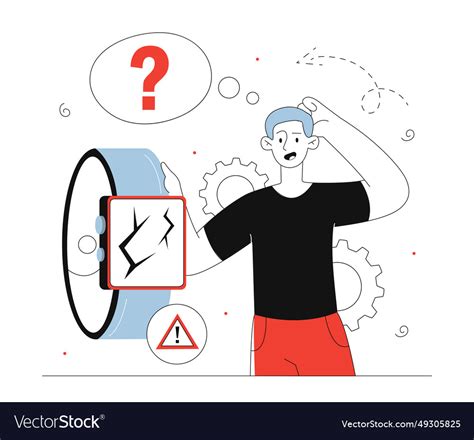 Man With Defective Product Concept Royalty Free Vector Image Man With Defective Product Concept Royalty Free Vector Image