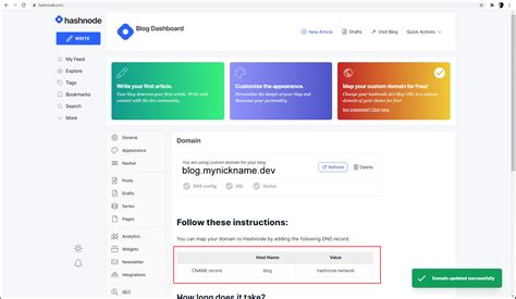 How To Create A Custom Domain Name For Hashnode