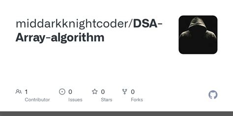 Github Middarkknightcoderdsa Array Algorithm
