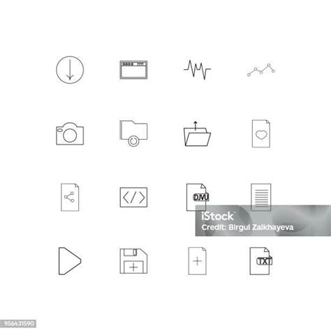 파일 및 폴더 기호 선형 얇은 아이콘을 설정 합니다 간단한 벡터 아이콘 설명 0명에 대한 스톡 벡터 아트 및 기타 이미지 0명 다이어그램 디자인 Istock