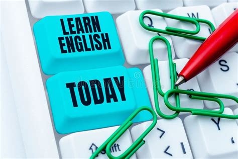 Sign Displaying Learn English Today Internet Concept Gain Or Acquire