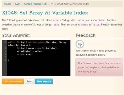 Solved X Set Array At Variable Index The Following Chegg Com