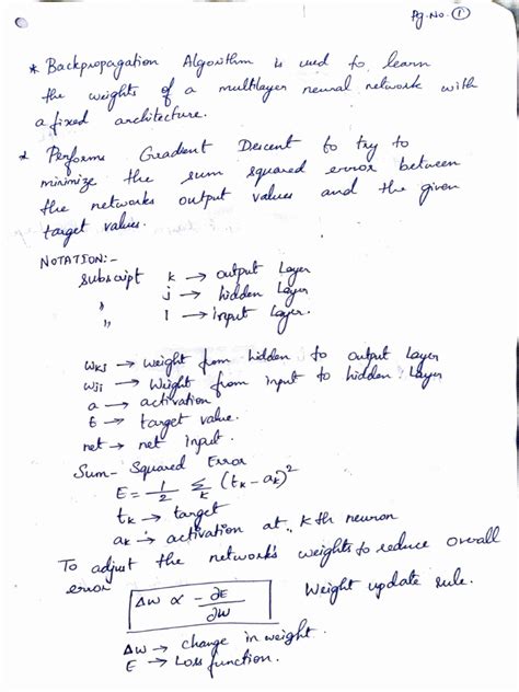 Back Propagation Derivation And Nn Problem Pdf