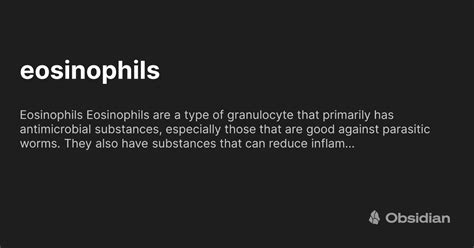 Eosinophils Obsidian Publish