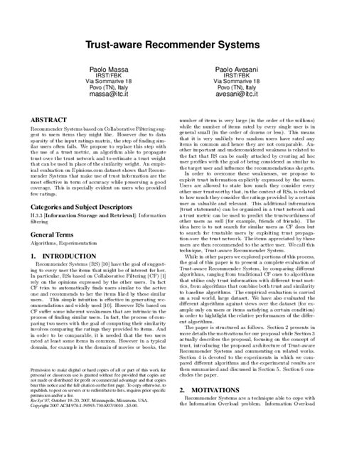 Pdf Trust Aware Recommender Systems