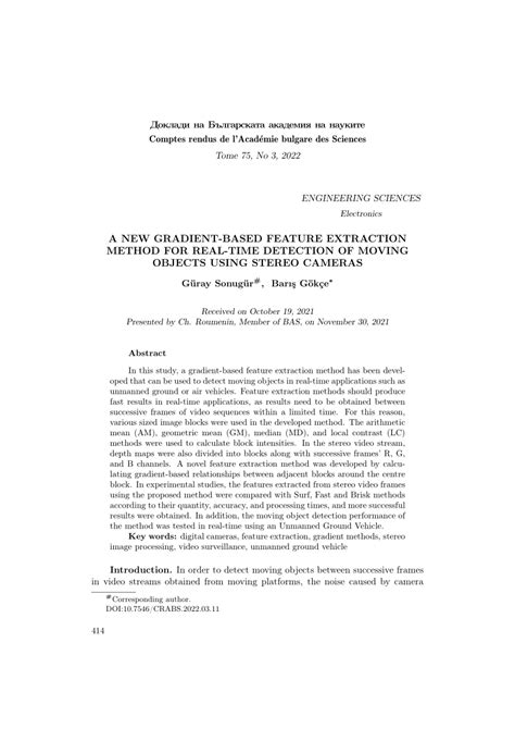 Pdf A New Gradient Based Feature Extraction Method For Real Time