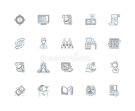 Evaluation Line Icons Collection Assessment Appraisal Judgement