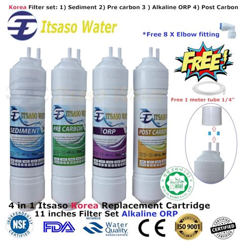Itsaso Korea Water Filter Replacement Cartridge Sediment Pre Carbon Alkaline Orp Post
