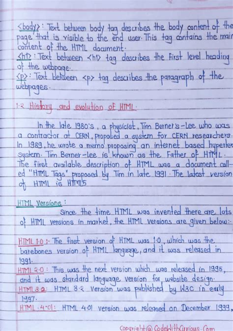 Html Handwritten Notes Codewithcurious Html Handwritten Notes Codewithcurious