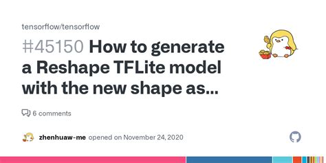 How To Generate A Reshape Tflite Model With The New Shape As Attributes Issue