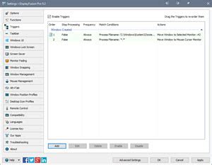 Triggers Features DisplayFusion By Binary Fortress Software